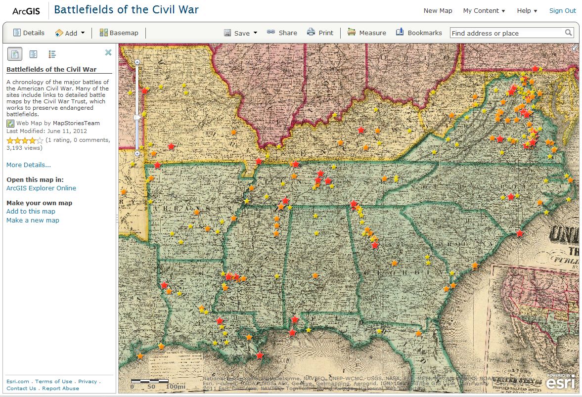 Civil War Battles Map