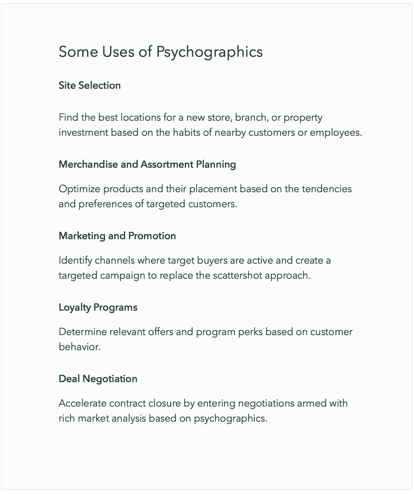 Psychographics: Market Analysis Moves beyond Demographics