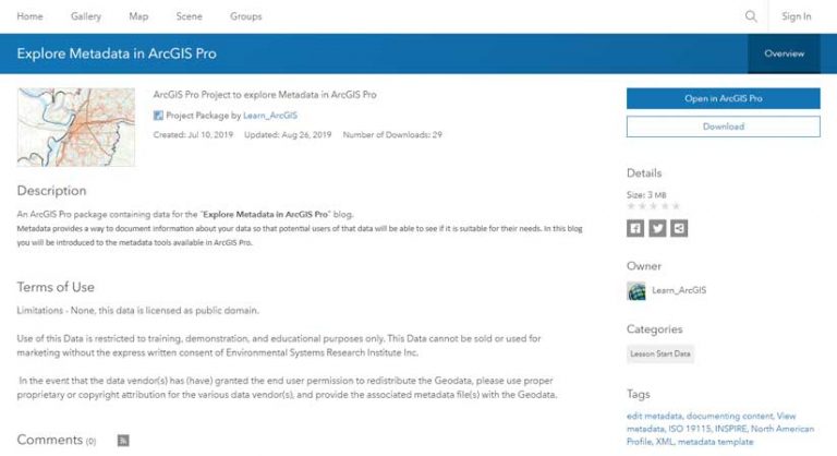 Create and Manage Metadata in ArcGIS Pro Create and Manage Metadata in ArcGIS Pro
