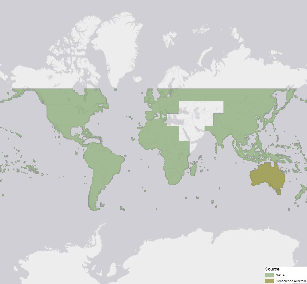 Asia & Australia SRTM 30 m in Esri World Elevation Services Asia & Australia SRTM 30 m in Esri World Elevation Services