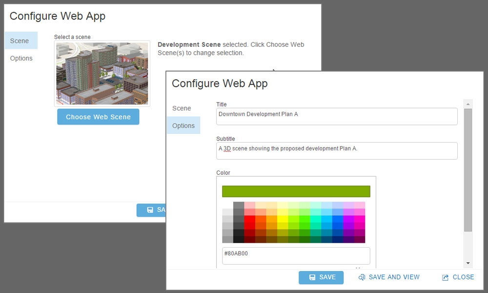 Configurable apps for Scenes (3D)