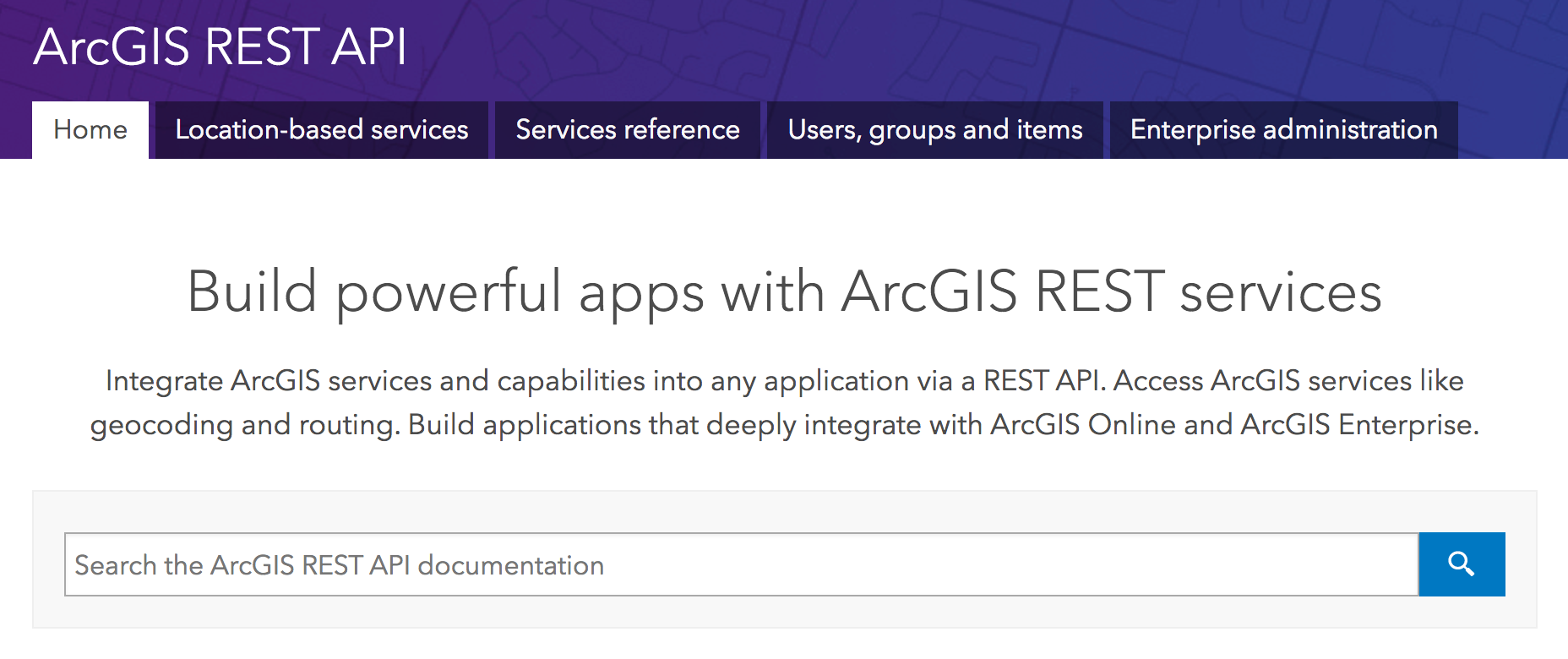 ArcGIS for Developers: Improved ArcGIS REST API Documentation ArcGIS for Developers: Improved ArcGIS REST API Documentation