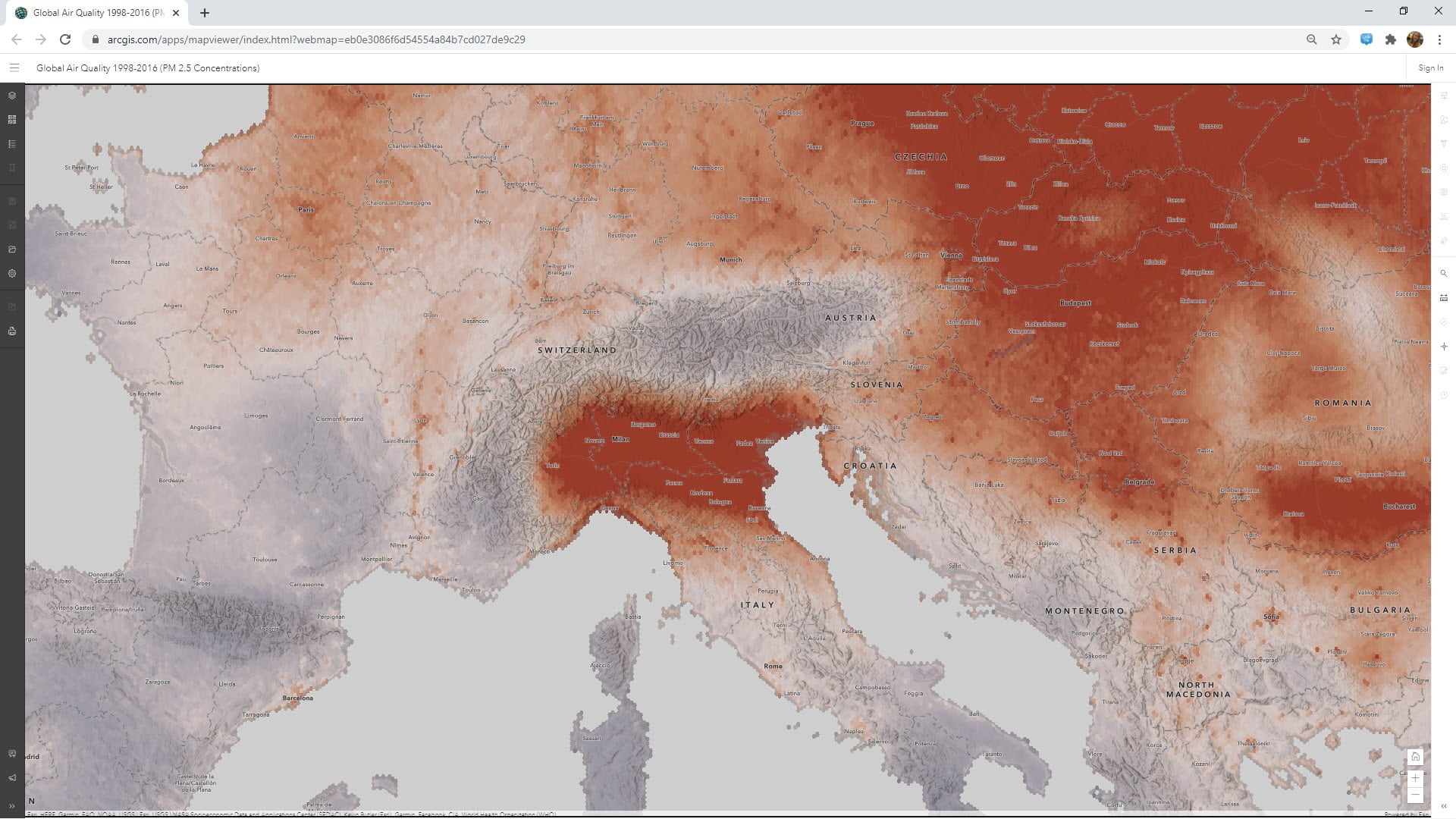 Explore 19 Years of Global Air Quality in Living Atlas