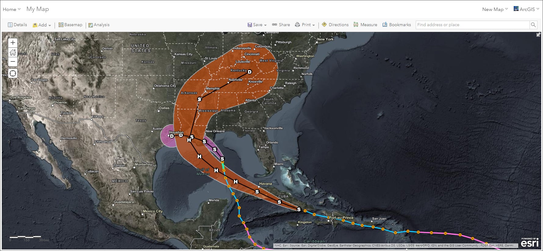 Map in a Minute: Map a Hurricane Using ArcGIS Online and ArcGIS Living ...