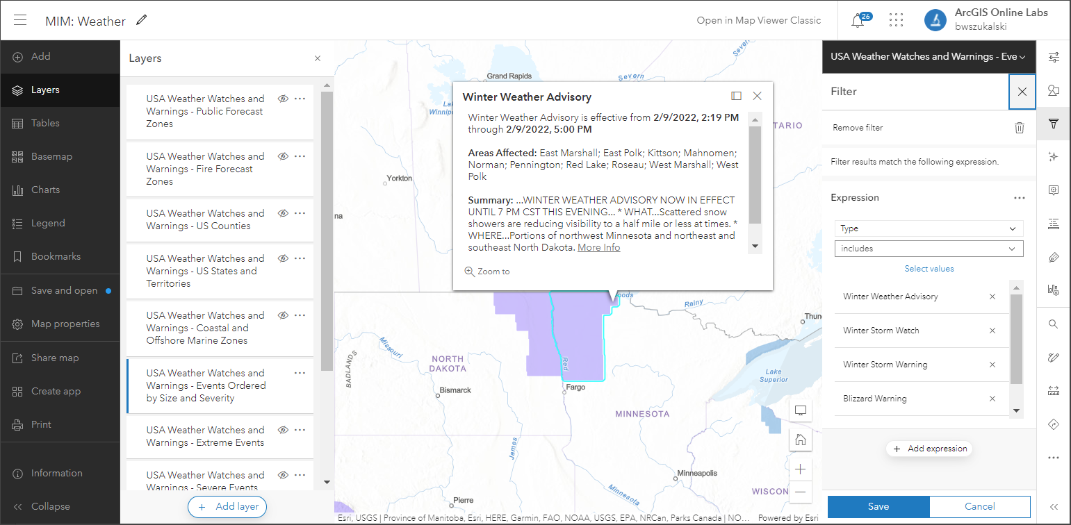 Map in a Minute: Map Weather Using ArcGIS Online and ArcGIS Living Atlas