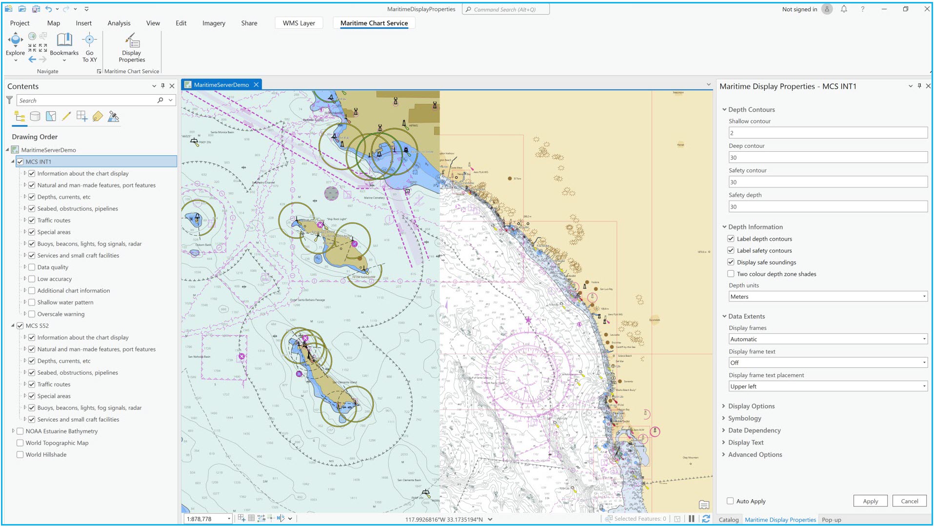 View Maritime Chart Service layers in ArcGIS Pro at 3.0 View Maritime Chart Service layers in ArcGIS Pro at 3.0
