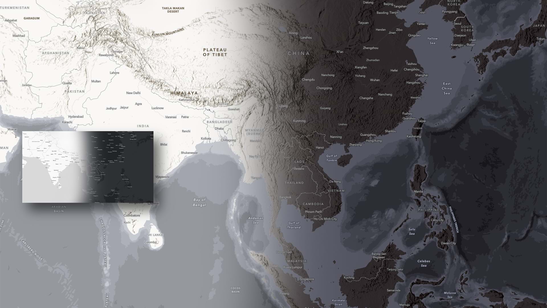 A Layered 'Physical Geography' Basemap