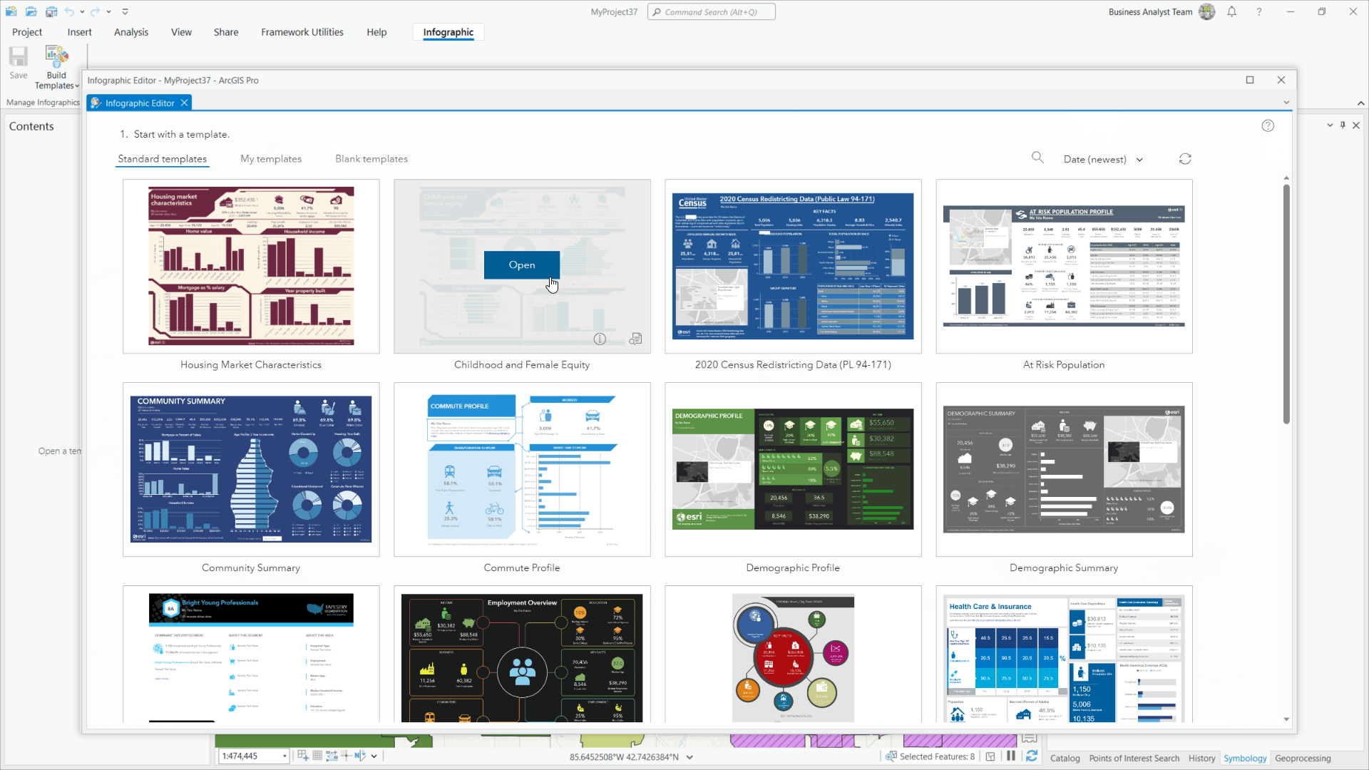 Build infographic and report templates in ArcGIS Business Analyst Pro