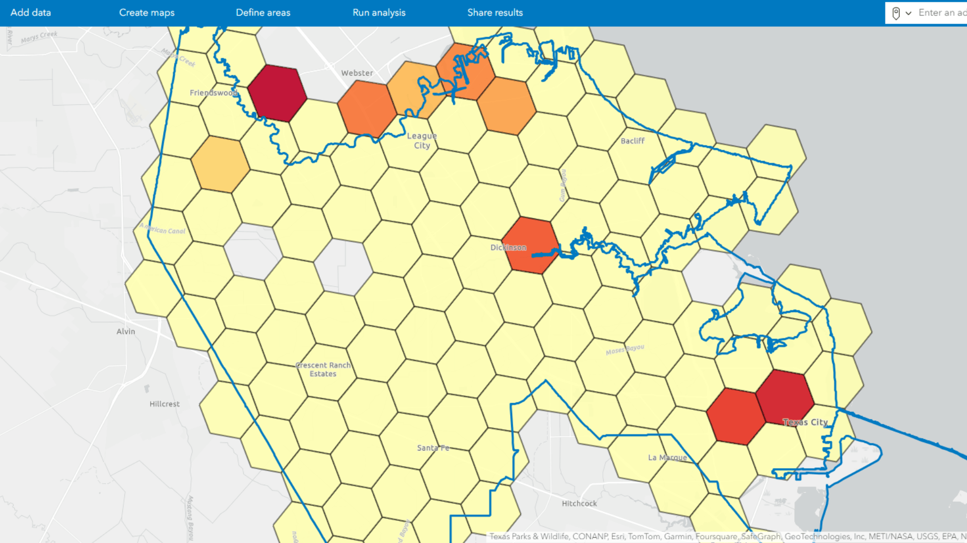 Perform Suitability Analysis Using Hexagons In Arcgis Business Analyst Web App