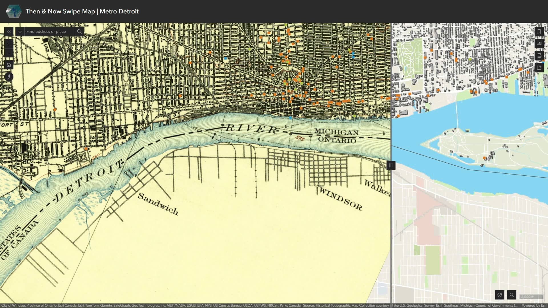 Then & Now Swipe Map