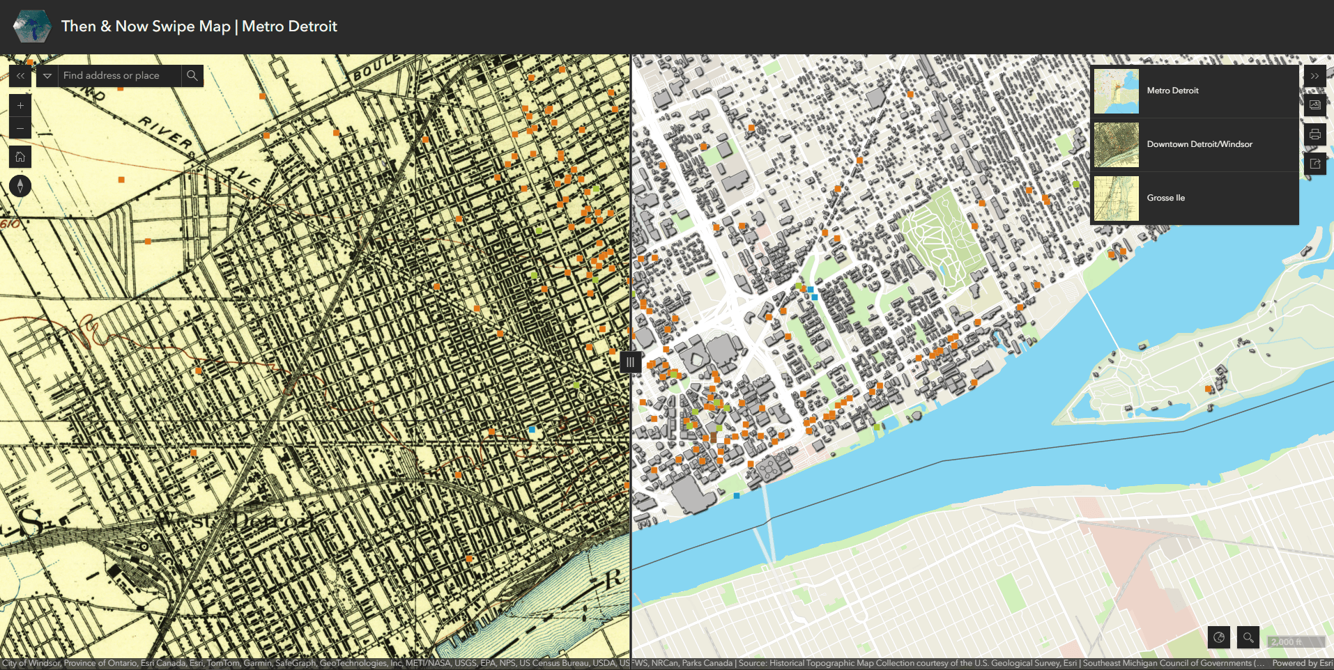 Then & Now Swipe Map