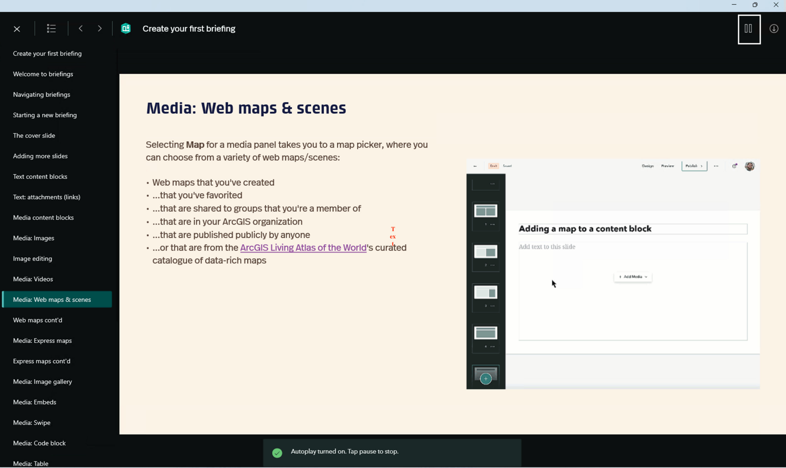 What’s New in the ArcGIS StoryMaps Briefings App (June 2024)