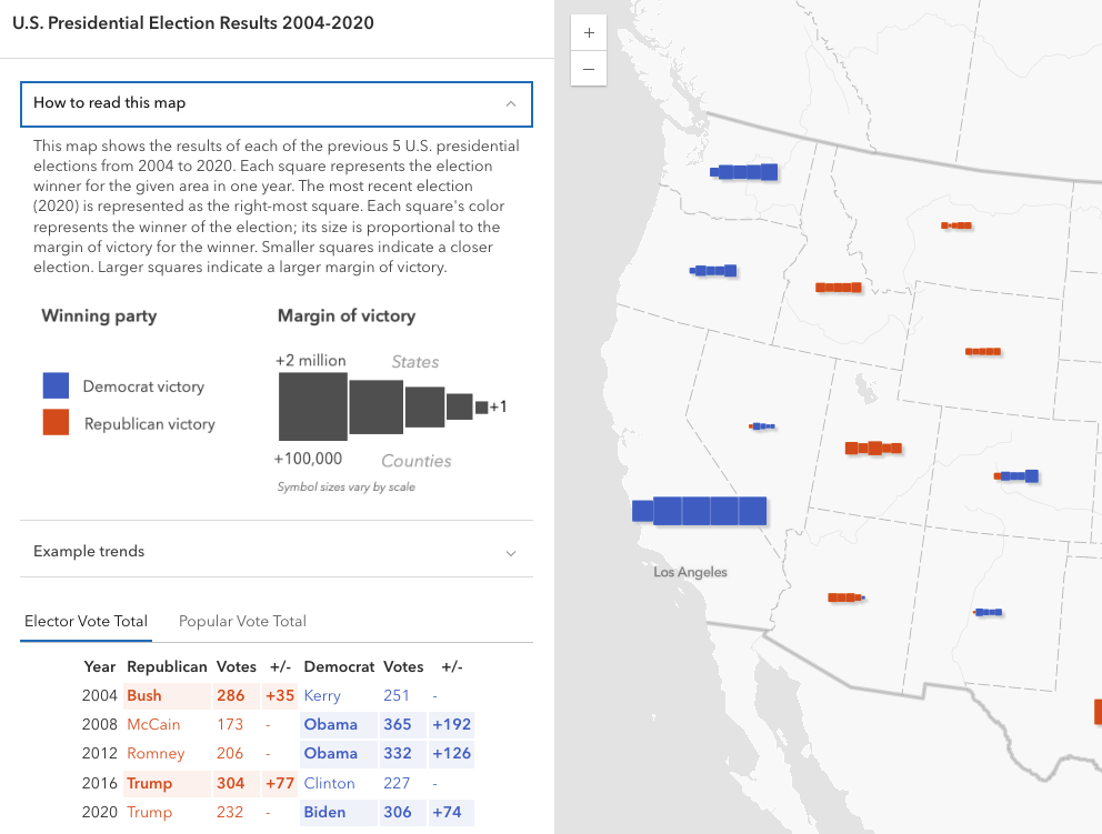 Visualize voting trends in 20 years’ worth of U.S. election data