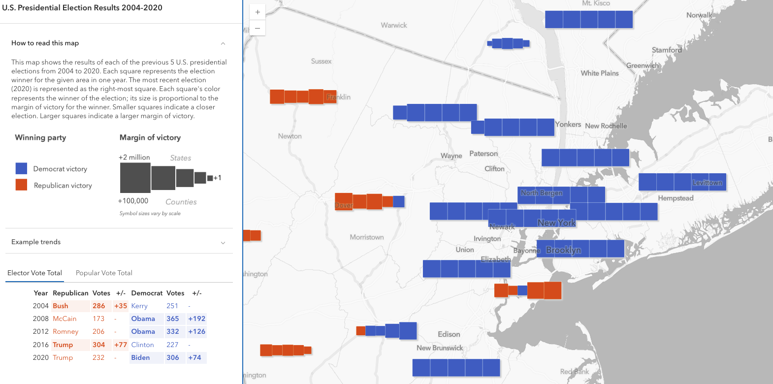 Visualize voting trends in 20 years’ worth of U.S. election data